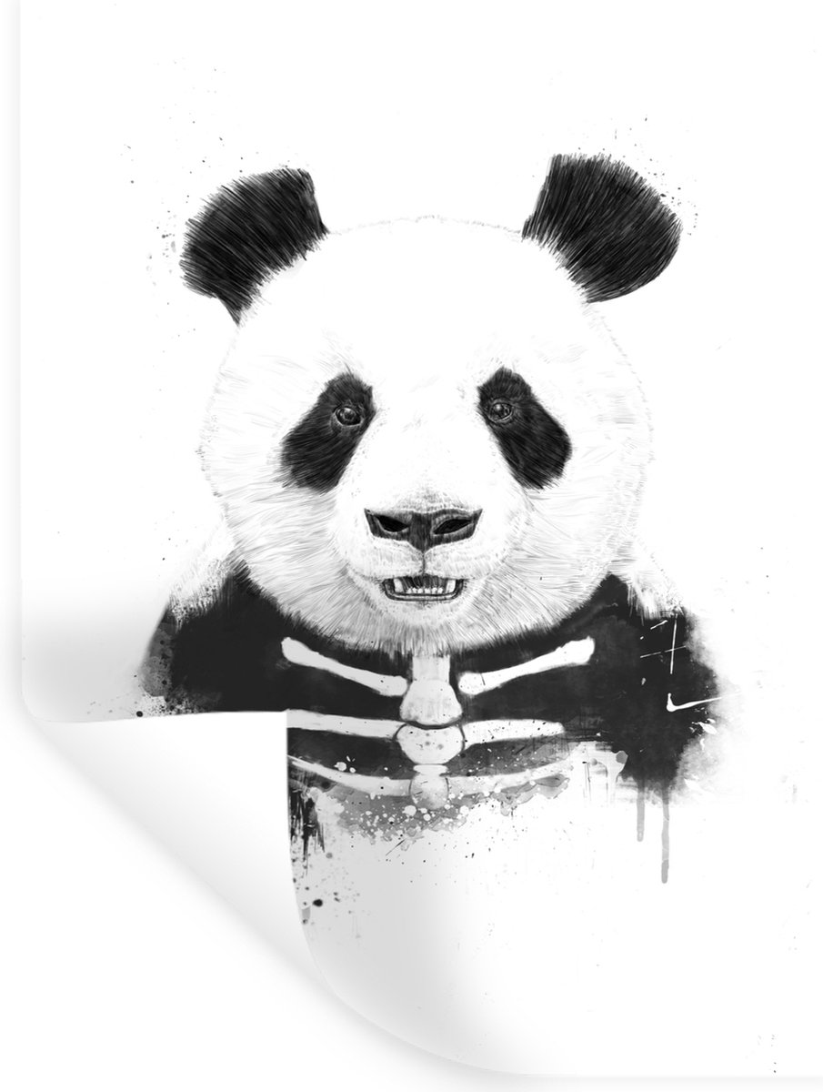 Muurstickers - Sticker Folie - Panda - Skelet - Dieren - Wit - 120x160 ...