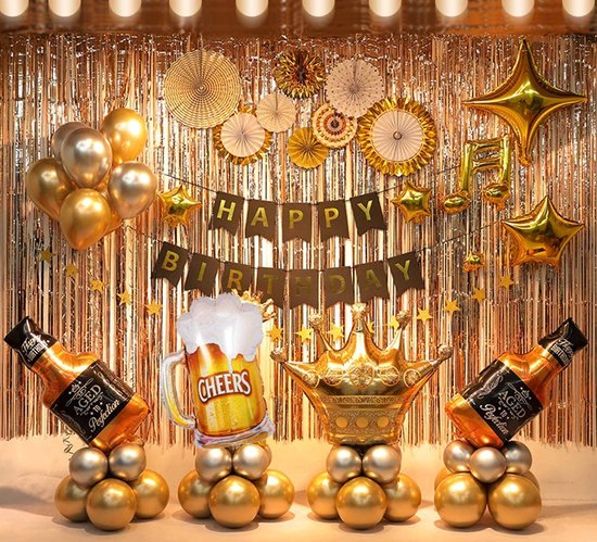 Joya Party® Goud & Zwart Decoratie Verjaardag Feestpakket XL met ...