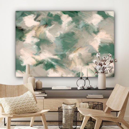 Kunst - Verf - Groen - Beige - Abstract | bol.com