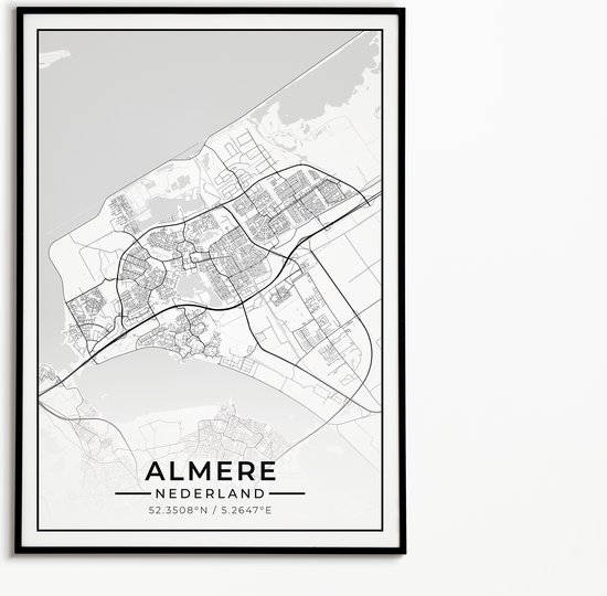 Poster - Almere - Plattegrond - A3 - zonder lijst | bol.com