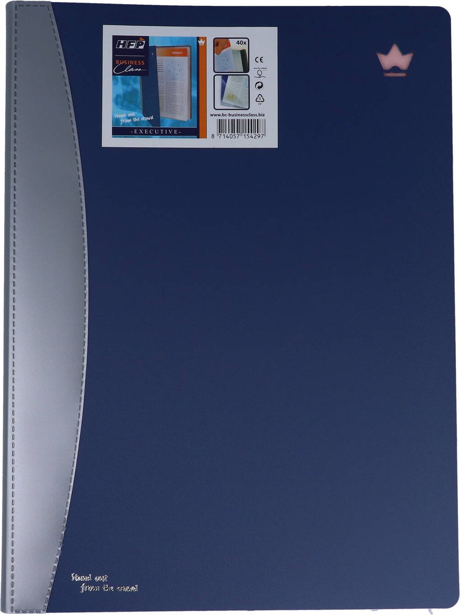 HFP Showmap - Presentatiemap - Blauw - A4 - 40 tassen - documentenmap | bol.com