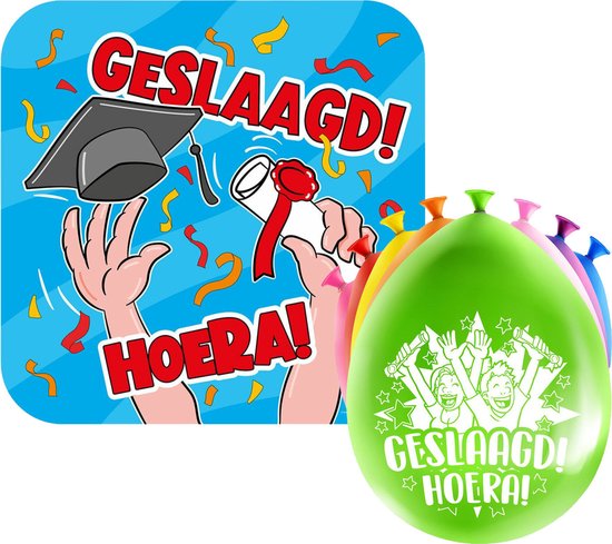 Paperdreams Geslaagd thema party versiering set Hoera - Huldebord en ...