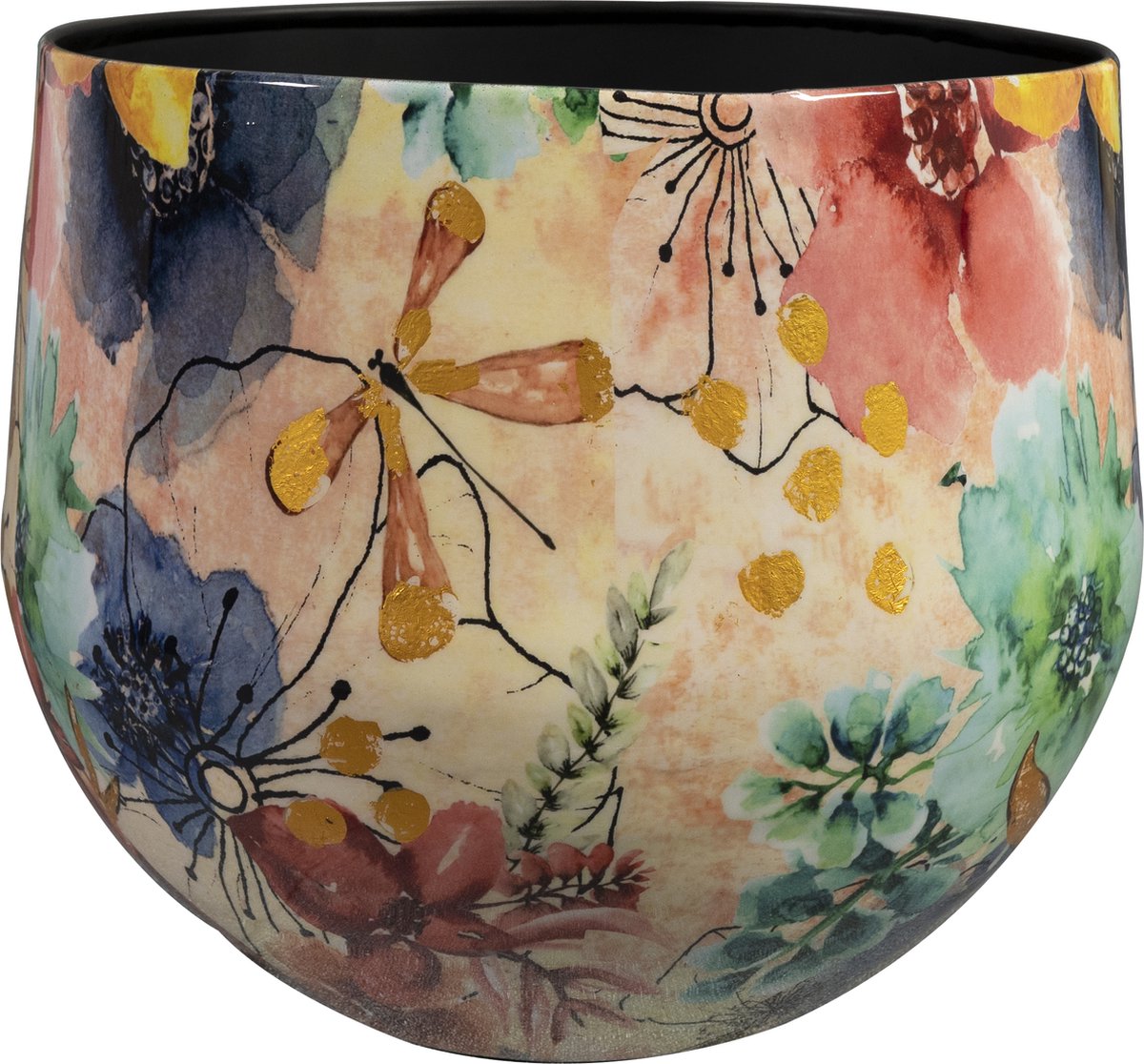 Ter Steege Bloempot Metaal Multicolour D 33 cm H 28 cm | bol