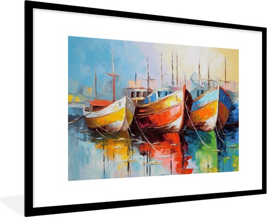 Fotolijst incl. Poster - Boten - Kunst - Kleuren - Schilderij - 120x80 ...