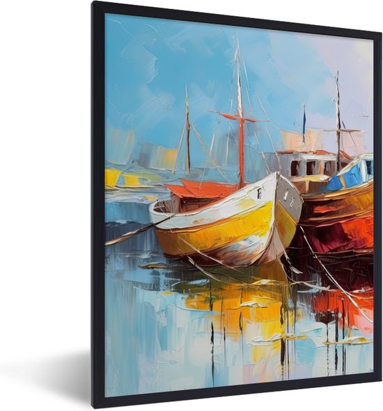 Fotolijst incl. Poster - Boten - Kunst - Kleuren - Schilderij - 30x40 ...
