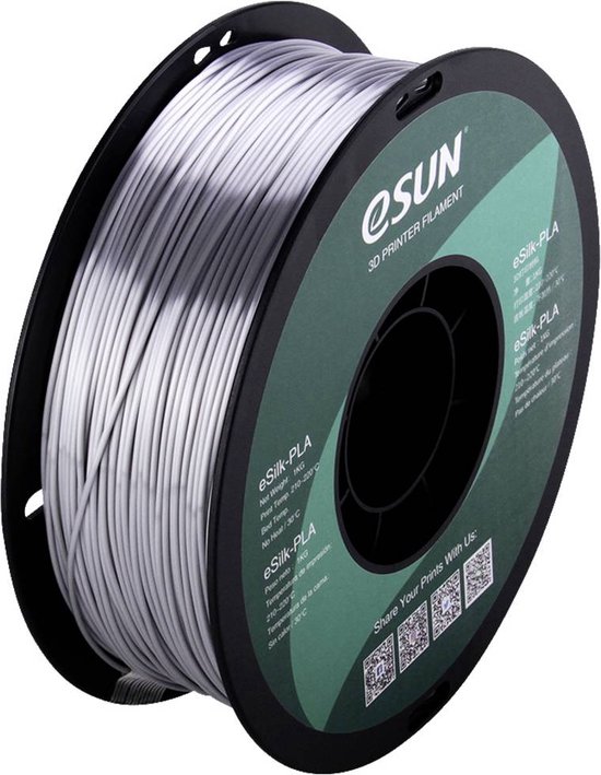 ESUN eSilk-PLA Silver Filament PLA kunststof 1.75 mm 1 kg Zilver ...