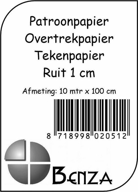 Benza Patroonpapier - Overtrek Papier met RUIT - 10 mtr x 100 cm - 2 ...