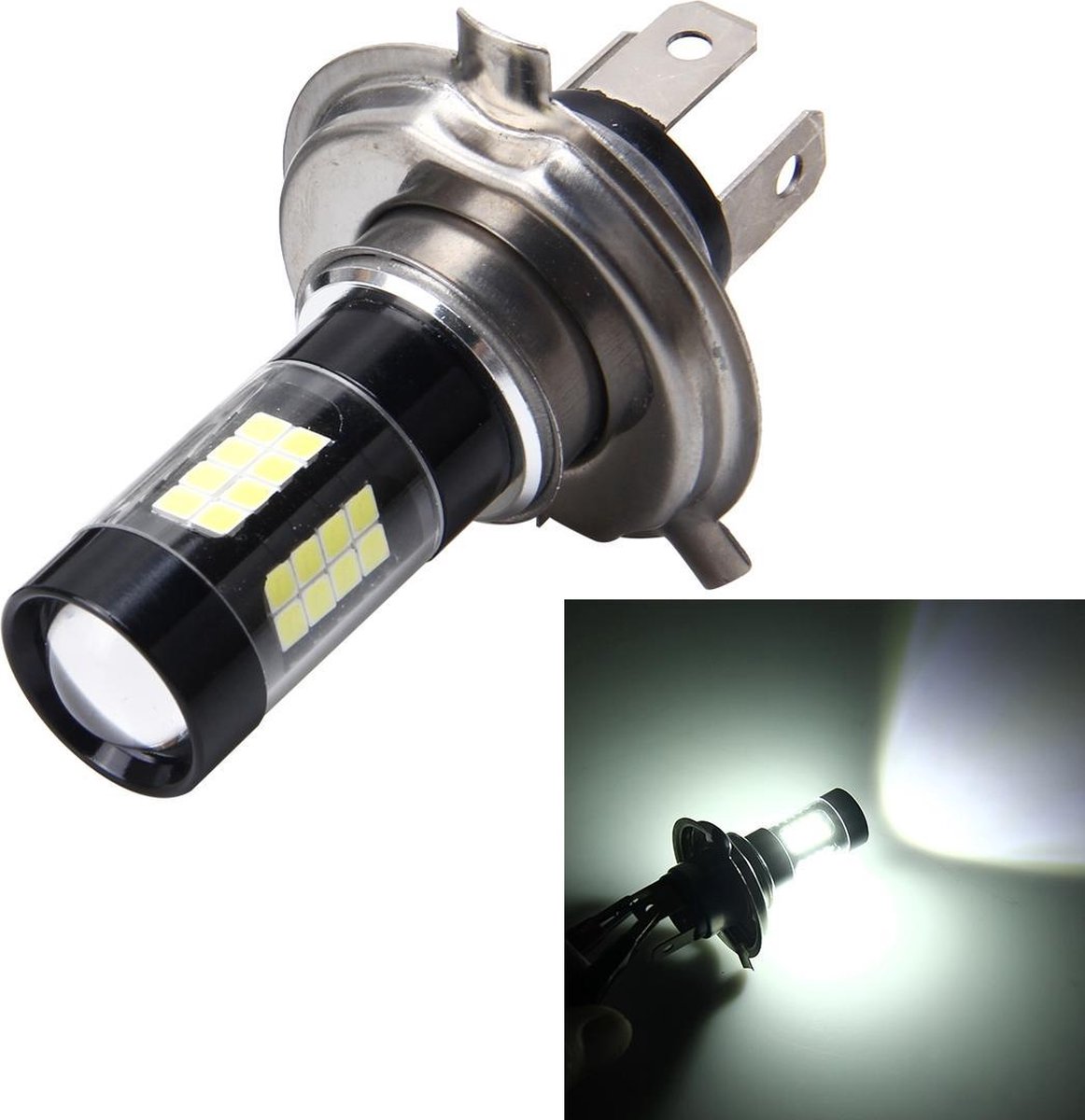 bol.com | H4 7W 420LM 6000K Autorichtlampen met 42 SMD-3528 LED-lampen ...