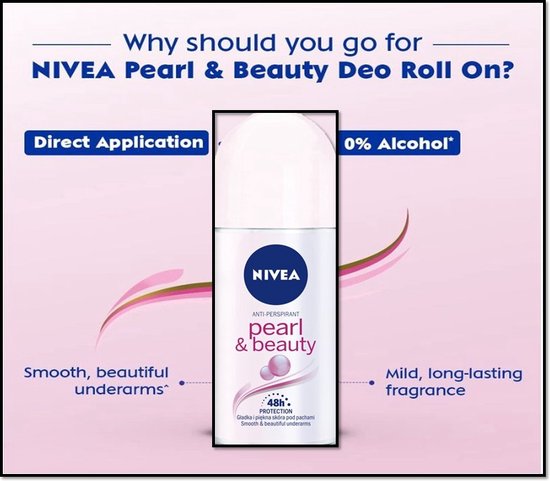 NIVEA® Deo Roller - Pearl & Beauty 4 x 50 ml | bol