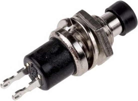 Drukschakelaar OFF-(ON) - Maak - 1A 125V - Zwart - Per 1 Stuks | bol
