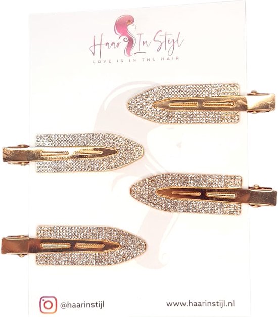 Haar in Stijl® Seamless haarclips 4 stuks 7 cm lang Goud - haarklem - kapper haar... | bol