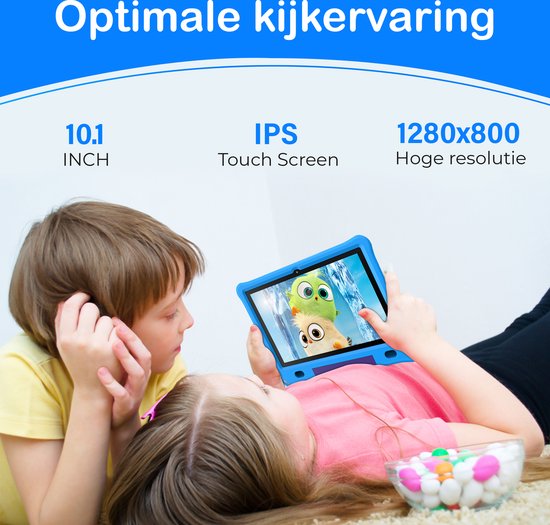LINOCS - Kindertablet - Tablet - 10.1 inch - Android 12 - 64GB - RAM 3GB - 6000MAH -... | bol.com