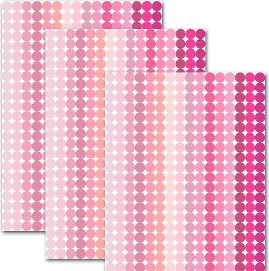 Roze Stippen Stickers Perfectly Pink - 1104 Stickers, 3 Grote A4 ...