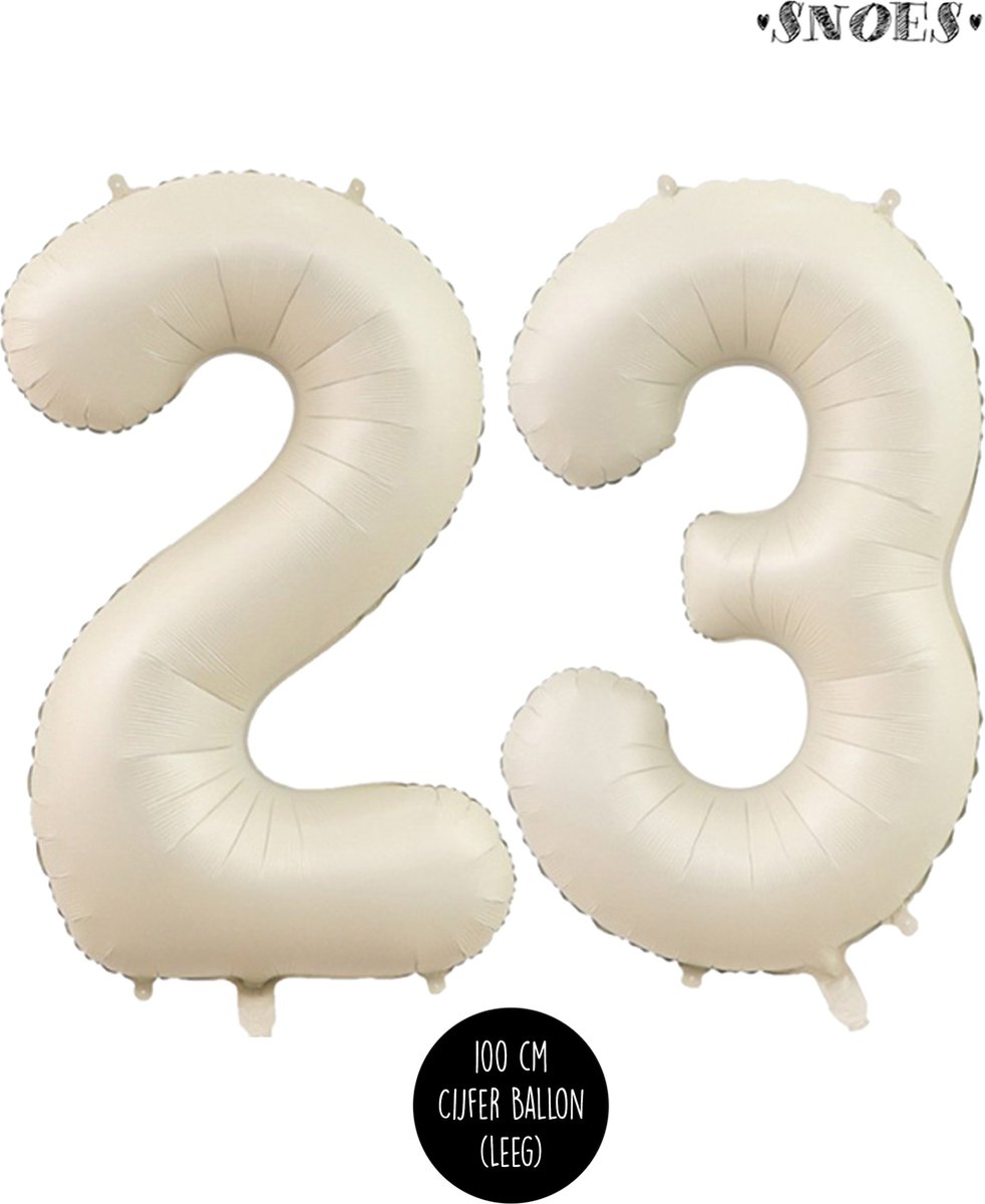 Cijfer Helium Folie ballon XL - 23 jaar cijfer - Creme - Satijn - Nude ...