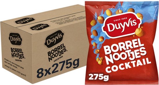 Duyvis Borrelnootjes Cocktail - Pinda Noten - 8 x 275 gram | bol