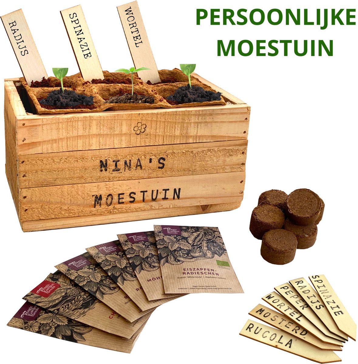Persoonlijke moestuin - moestuinbox - 6 makkelijke moestuinzaden - zaden - biologisch | bol