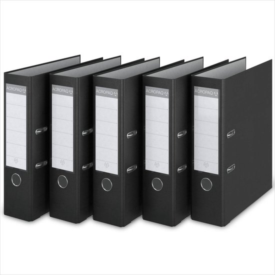 ACROPAQ - 5 x Ordner - 2-rings - A4, Rugbreedte 50 mm - Zwart | bol.com