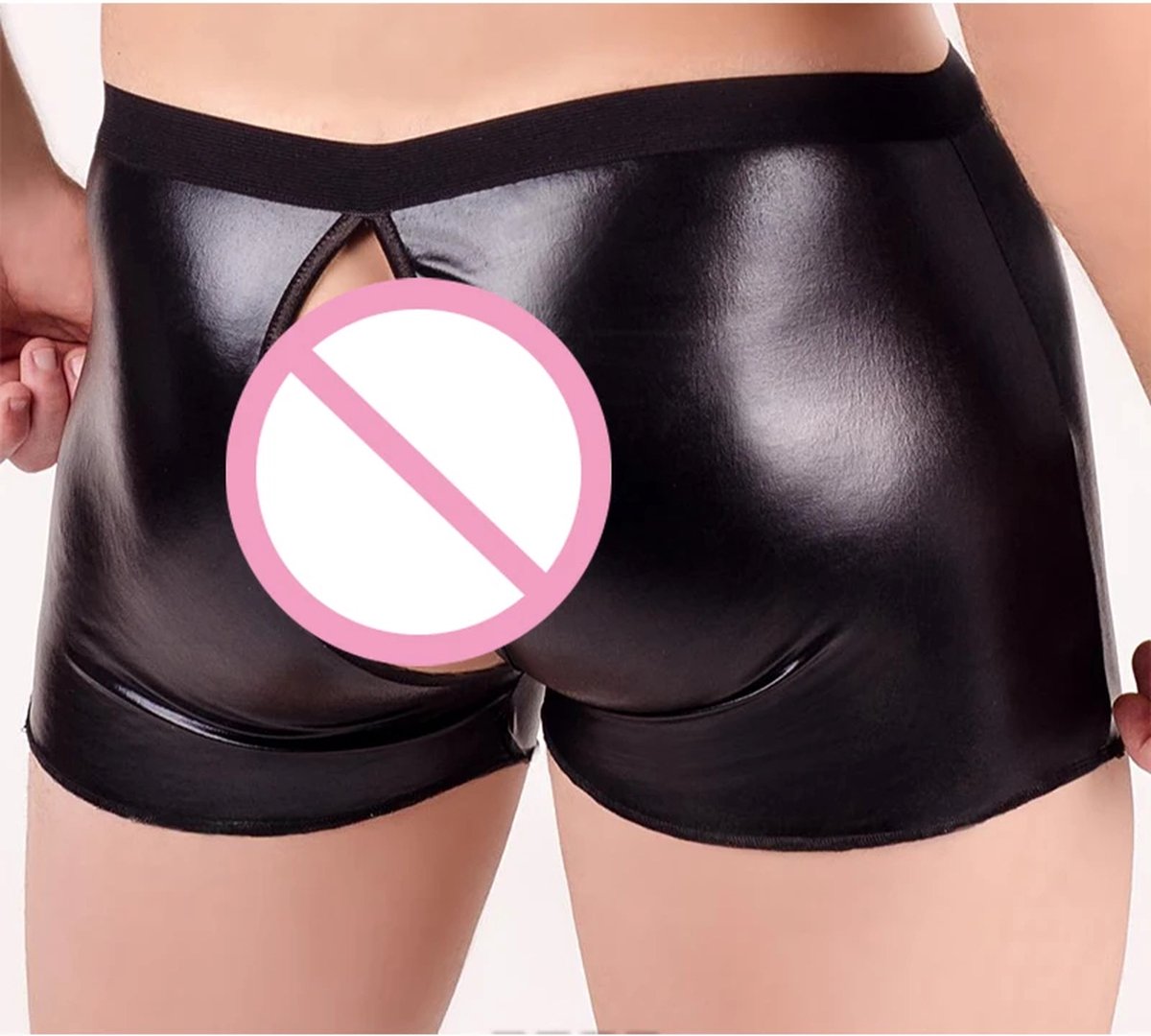 Short-Latex-Heren-Sexy-Erotisch-Boxer-Zwart-open kruis-open billen-Mannen-Goedkoop | bol.com