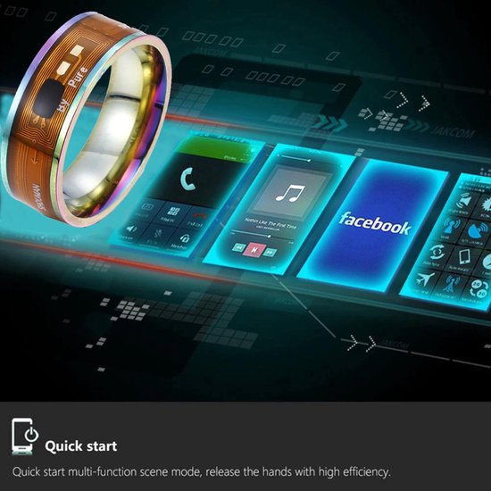 nfc - smart ring - circuit ontwerp ring - circuit design ring - maat 13 ...