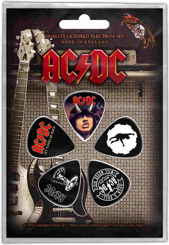 AC/DC - Highway / For Those / Let There Plectrum - Set van 5 - Multicolours | bol