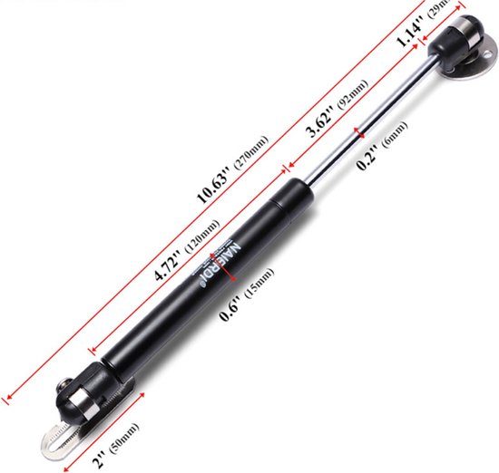 Gasveer - Kastdeur montage - Universele Gasveer - Druk 10KG/100N - Keuken Montage -... | bol