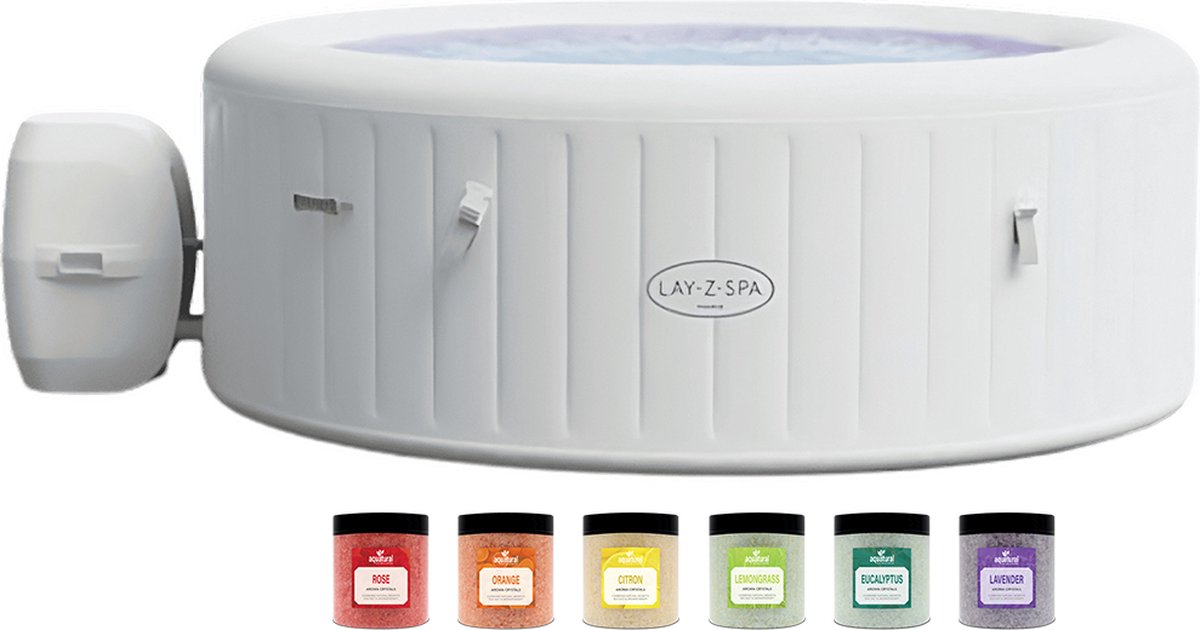 Bestway Lay-Z-Spa Paris AirJet LED verlichting + Aquatural Set Aroma ...