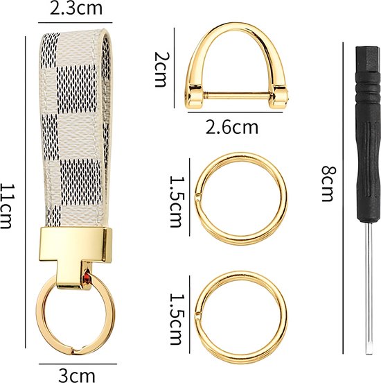 Luxe Leren & Metaal Sleutelhanger voor Volwassenen - Auto Sleutelhouder ...