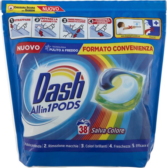 Dash All in 1 pods Color - voordeelverpakking 3x38 wasbeurten | bol.com