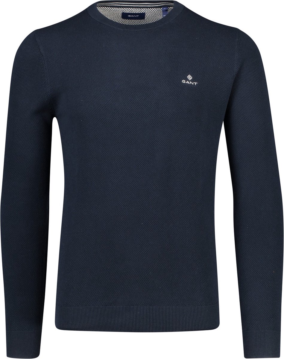 Gant Pullover Navy Ronde Hals Met Logo (8030521 - 433) | bol.com