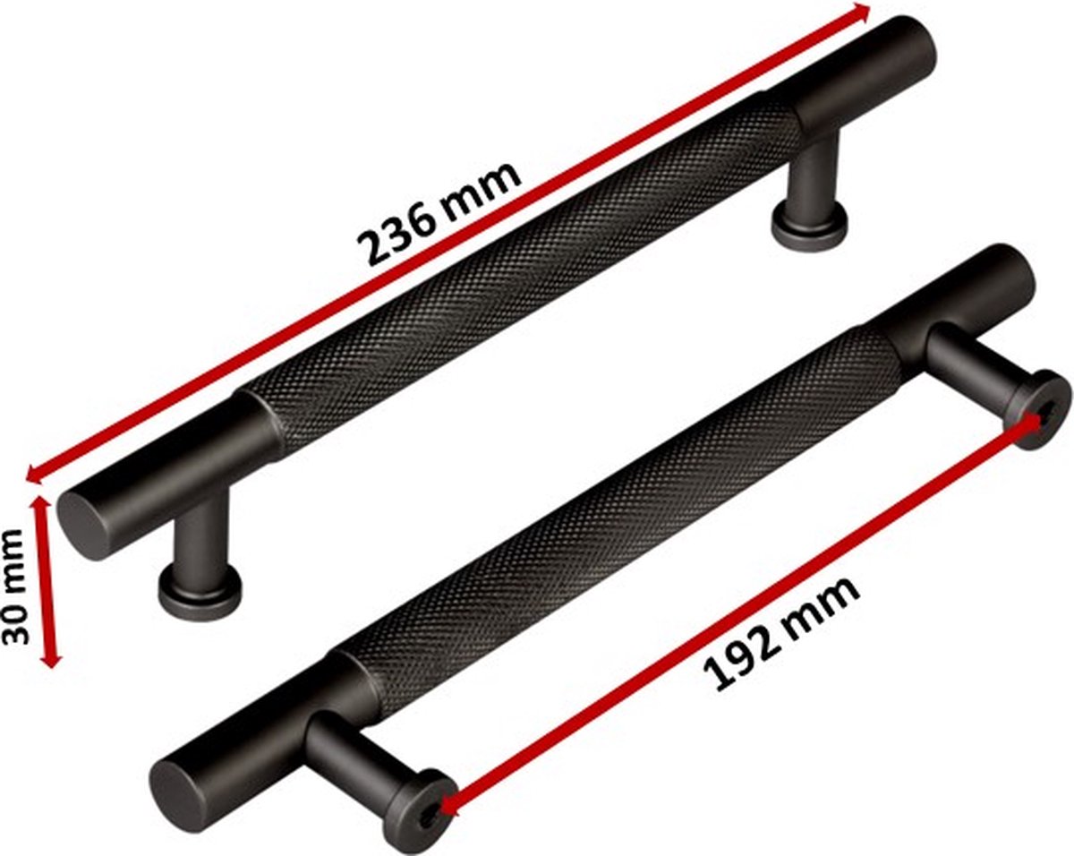 LUXE handgreep zwart rond 192 mm - Handgrepen kast - Meubelgrepen zwart ...
