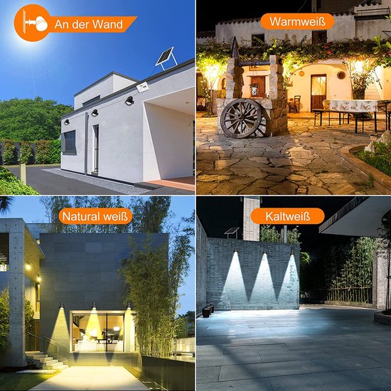 Solar LED tuinverlichting spotjes IP66 Waterdichte buitenverlichting ...