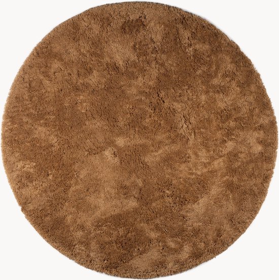 Bodilson Vloerkleed Lusa - Hoogpolig - Rond kleed - 225 cm - Bruin ...