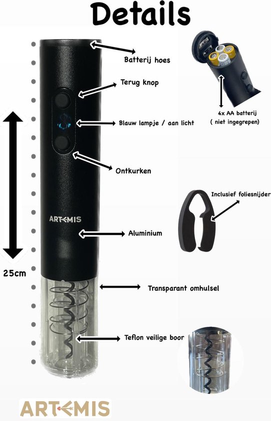 elektrische kurkentrekker – Deluxe wijnopener – Automatische wijnopener ...