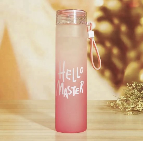 Hello Master - Roze - Waterfles - Drinkfles - 400ml | bol.com