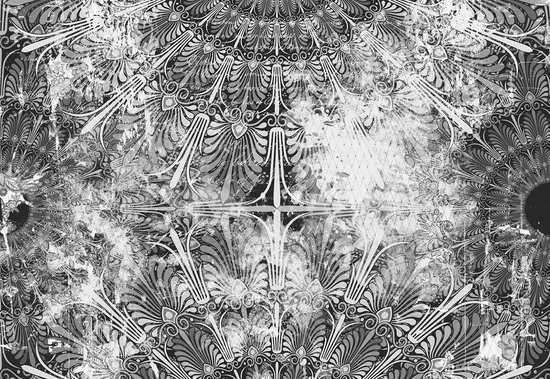 Fotobehang - Vlies Behang - Lace pattern - zwart-wti - 254 x 184 cm | bol