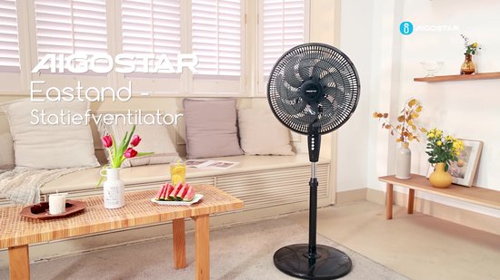 Aigostar Eastand - Statiefventilator - Oscillerende Ventilator Staand ...