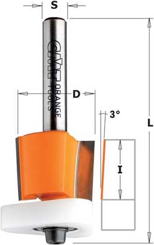 CMT - Kantenfrees 3° met Delrin lager, HW - Frees - Snijgereedschappen ...