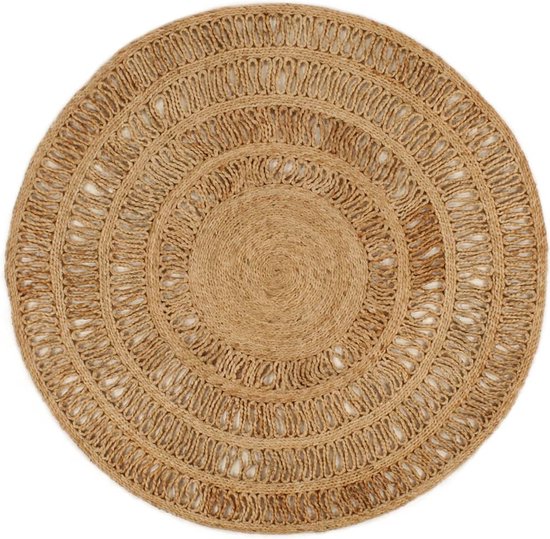 vidaXL-Tapijt-rond-120-cm-gevlochten-jute | bol