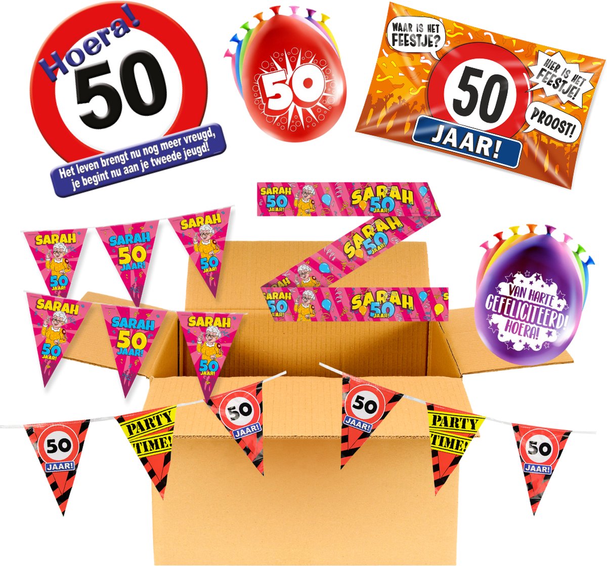Sarah 50 jaar versiering pakket | Sarah 50 jaar | Jubileum | Feestje ...