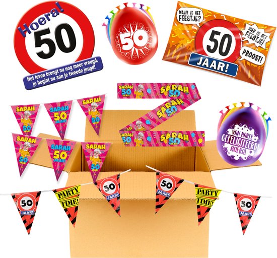 Sarah 50 Jaar Versiering Pakket - Complete Verjaardag Versiering om te ...