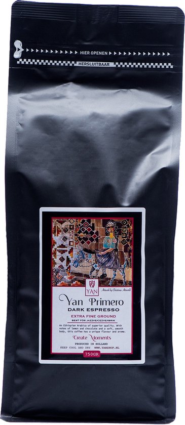 NEW Yan Primero Jazve Coffee - Vers - Dark 750 gram - Fijn gemalen met ...