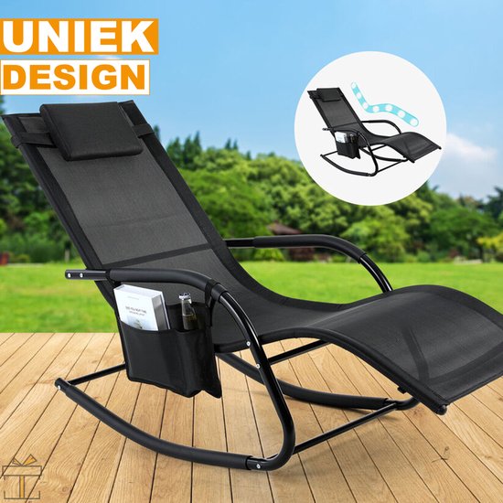 Happyment Ligstoel deluxe - Zonnebed - Strandstoel - Ligbed tuin ...