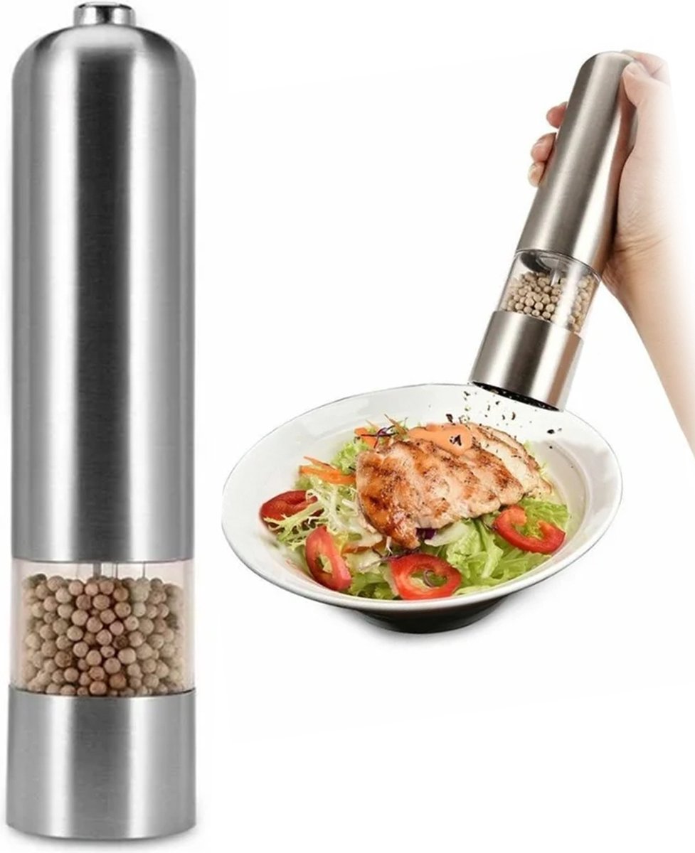 Elektrisch peper en zoutmolen - RVS materiaal | bol