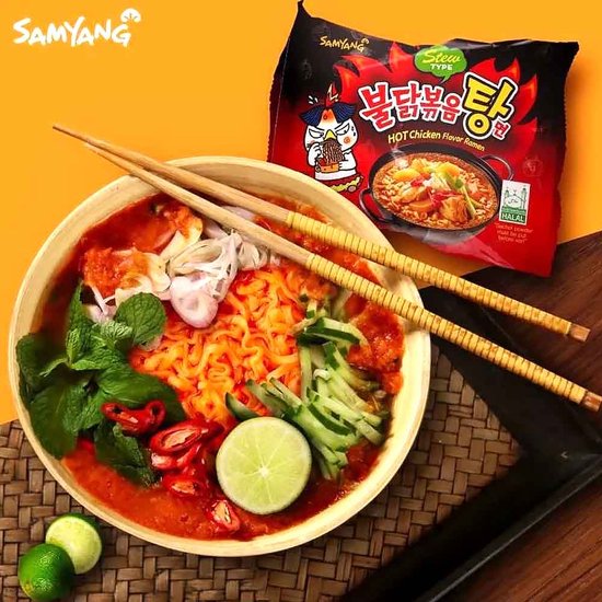 Samyang Hot Chicken Flavor Ramen Stew Type - Noedels - 5 x 140 gram | bol