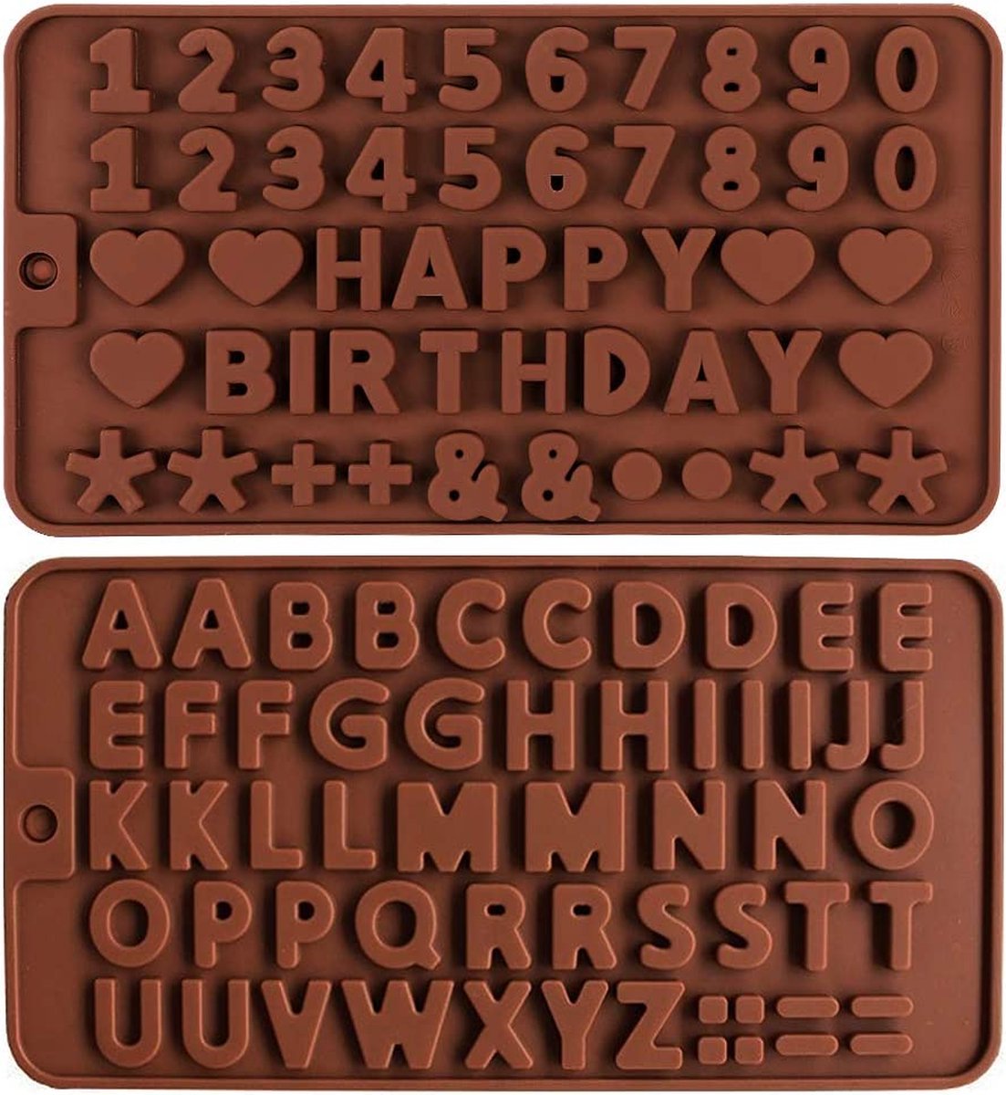 2 Stks Chocolade Letter en Nummer Mallen, Siliconen Alfabet Mould ...