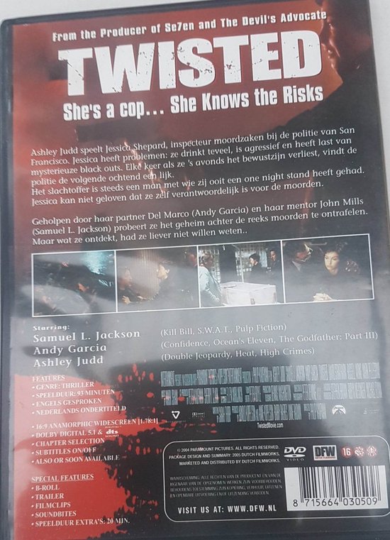 Twisted (Dvd), Ashley Judd - Samuel L. Jackson - Andy Garcia | Dvd's ...