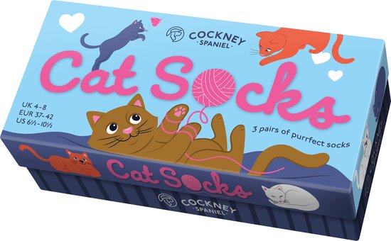 Cockney Spaniel - Kat Sokken Cat Socks - Dames - 3 paar - maat 37-42 ...
