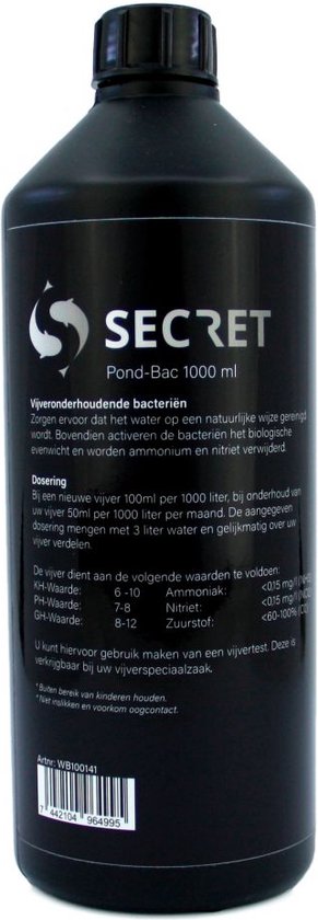 Secret Pond-Bac 1000ml Vijver Bacteriën | Verwijderd Ammonium en Nitriet | bol