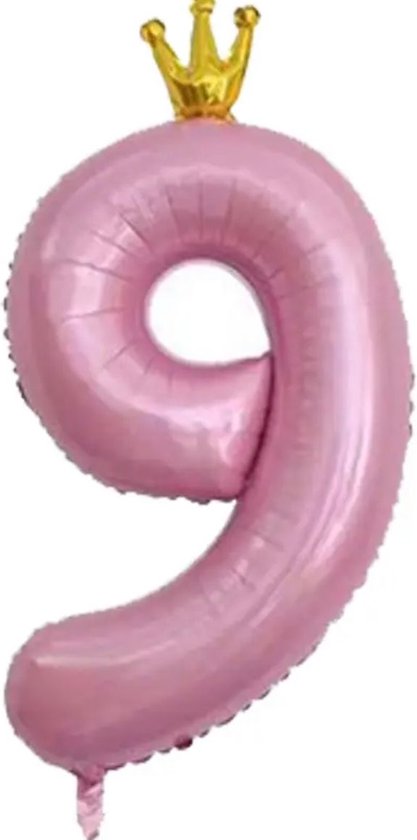 Roze Ballon 9st Jaar Verjaardagsfeestje Decoratie Kroon Kid Party ...