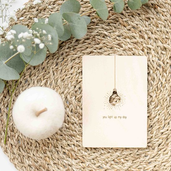 Houten kaartje "Light up" by Nordhus - A6 - berk - originele wenskaart ...